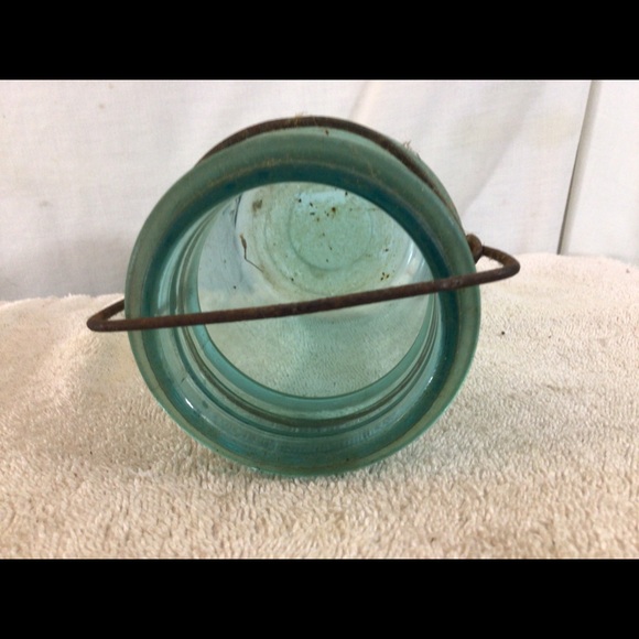 Sanitary Sure Seal | Kitchen | Vtg Blue Glass Ball Sure Seal Jar Wwire ...